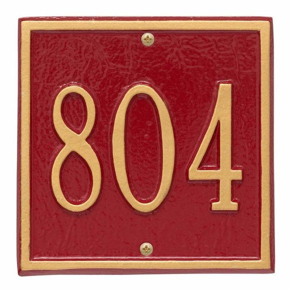 Small Square House Number Sign - Metal Address Plaque