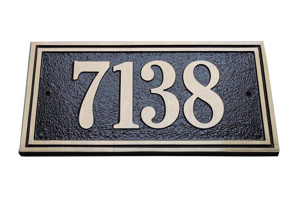 Solid Cast Brass Rectangle Address Sign