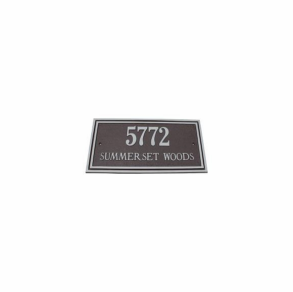Solid Cast Brass Rectangle Address Sign