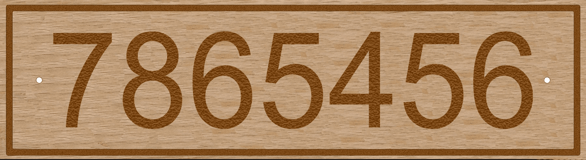Wood Address Sign - Wide Rectangle Solid Oak Plaque For Long House Numbers