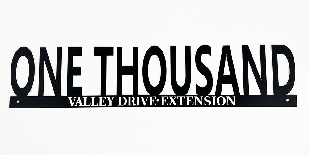 Spelled Out Block Letter House Number Sign With Engraved Street Name