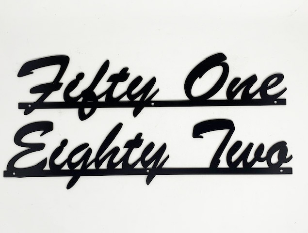 Spelled Out Cursive Script House Number Address Sign, Business Name or ...