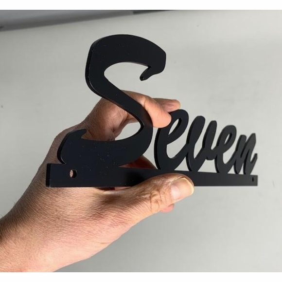 Spelled Out Cursive Script House Number Address Sign, Business Name or ...