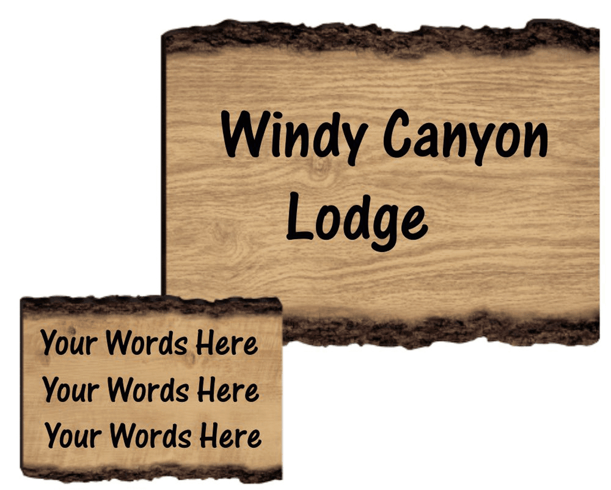 Personalized Log Wall Plaque - Rustic Faux Wood Split Log Sign