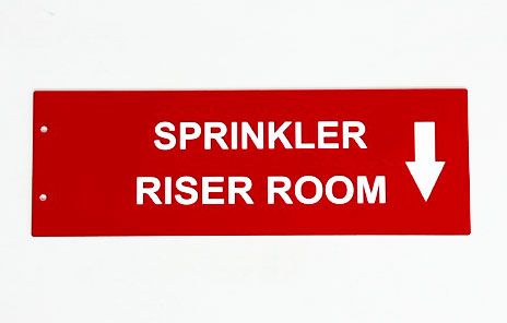 Sprinkler Riser Room Sign - Fire Riser and Control Valve Signs