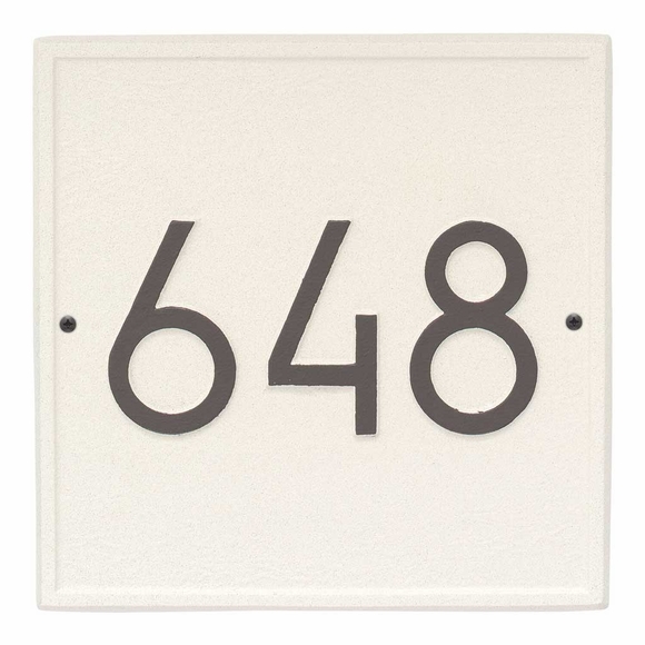 Square Address Plaque with Modern Font - Contemporary House Number Sign