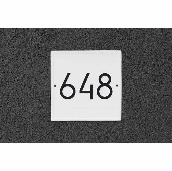 Square Address Plaque with Modern Font - Contemporary House Number Sign