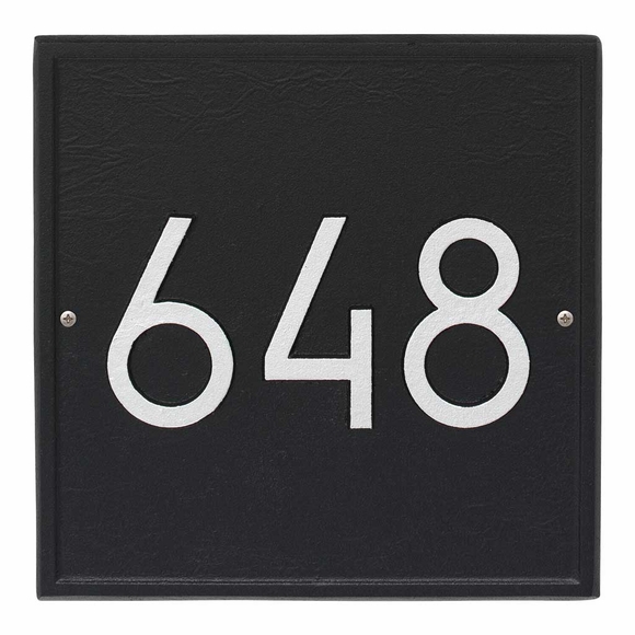 Square Address Plaque with Modern Numbers