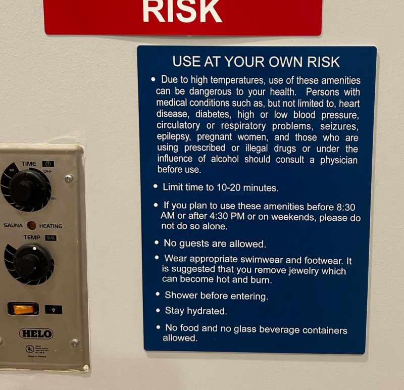 Steam Room and Spa Rules for Use