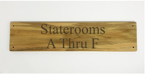 Teak Sign - Custom Two Line Plaque