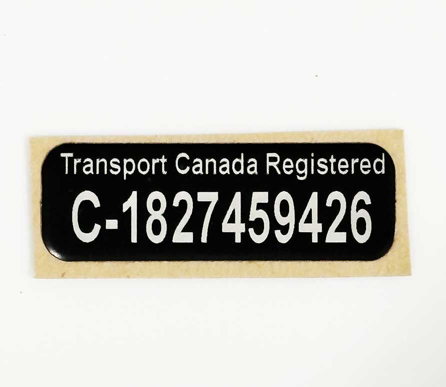 Transport Canada Registered Drone Label