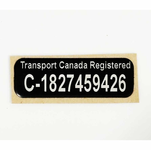 Transport Canada Registered Drone Label
