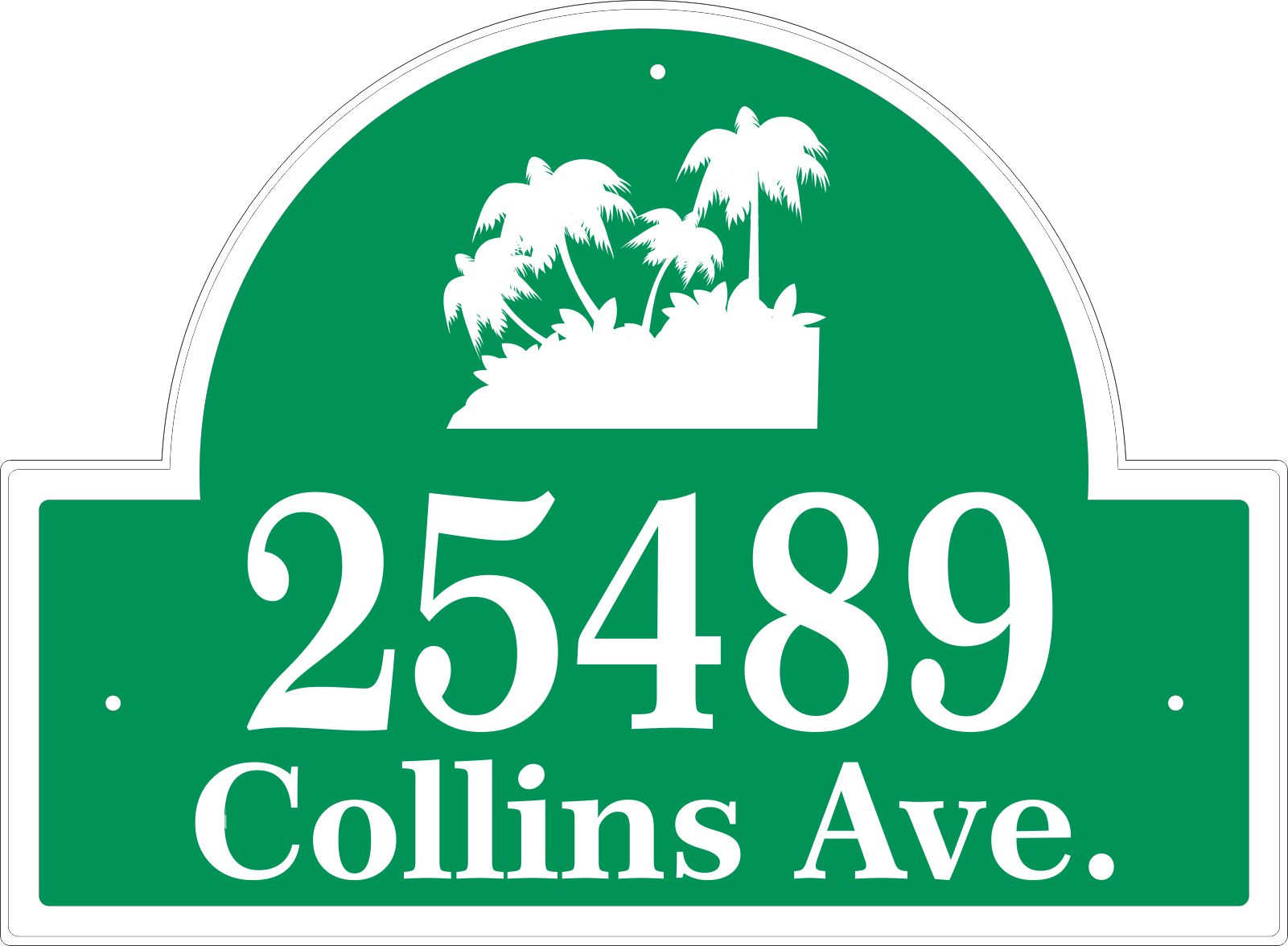Address Sign With Tree - Choose Palm Tree, Bonsai Tree Or Other Tree
