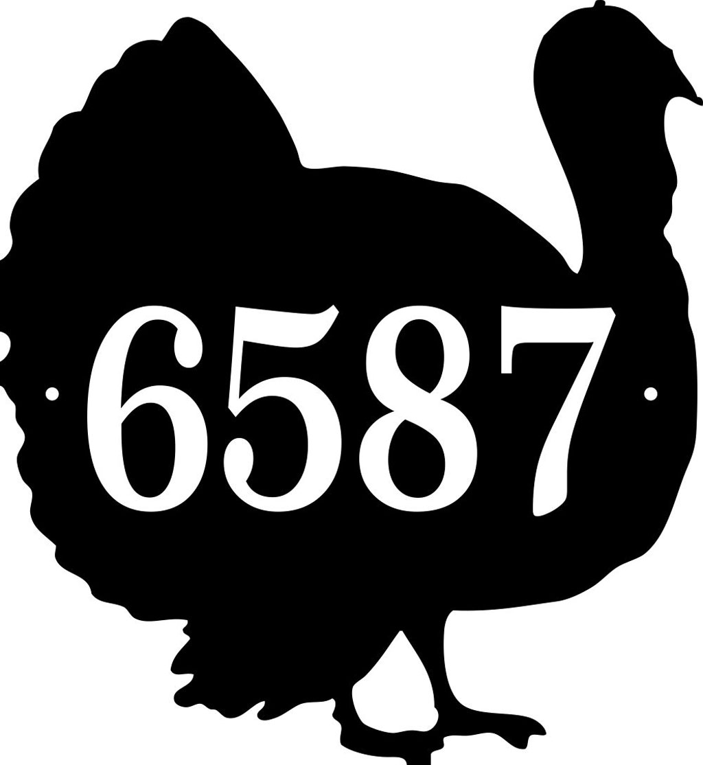 Turkey Shape Address Plaque - Custom House Number Sign
