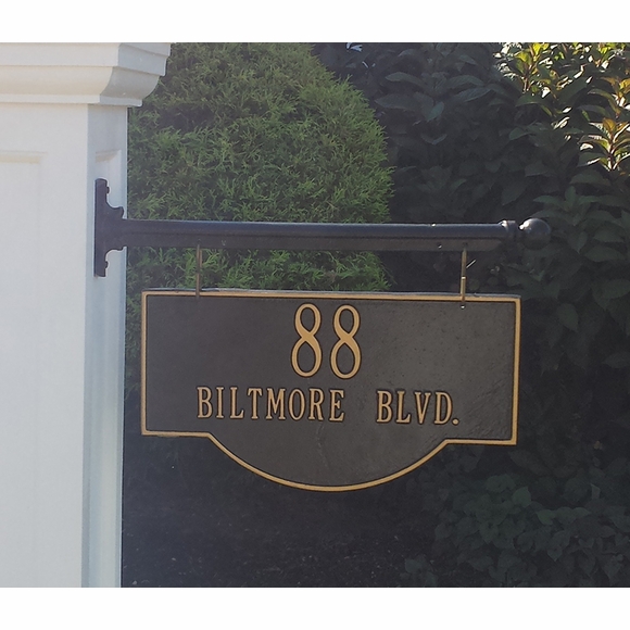 Two Sided Hanging Address Sign