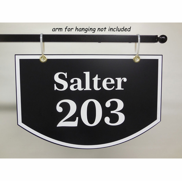 Two Sided Hanging Address Sign Arch Shape