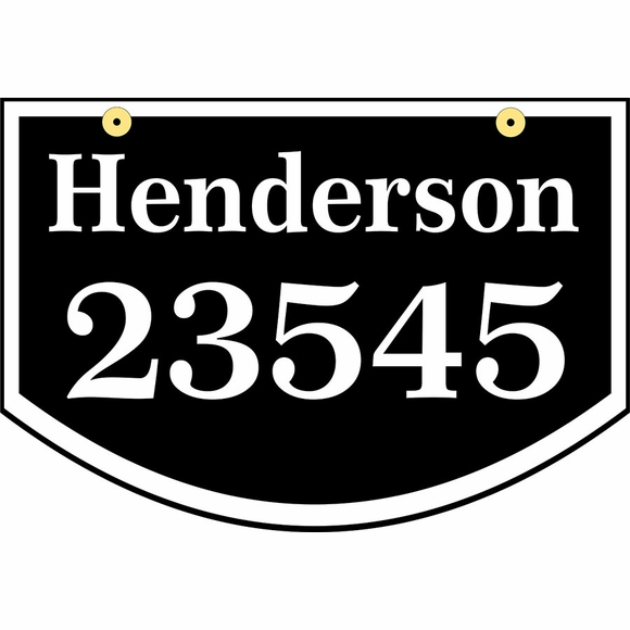 Two Sided Hanging Address Sign Arch Shape