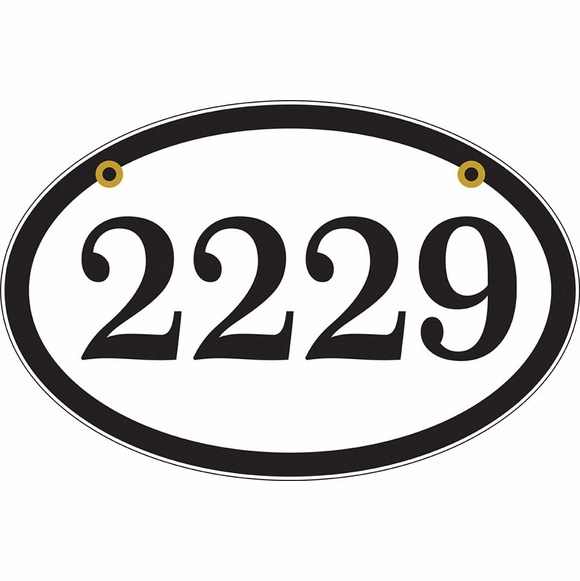 Two Sided Oval Hanging Address Sign - Double Sided Address Plaque