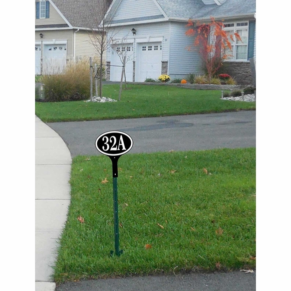 Two Sided Oval House Number Sign For Mounting on Your Stand, Post, or Stake