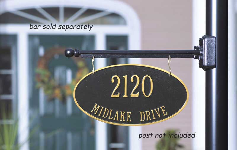 Two Sided Hanging Oval Address Sign