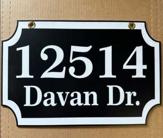 Two Sided Hanging Address Sign - House Number and Street Name on Both Sides