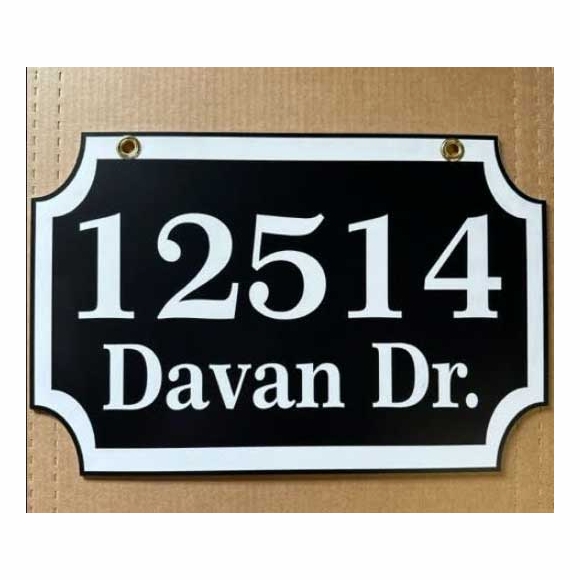 Two Sided Hanging Address Sign - House Number and Street Name on Both Sides