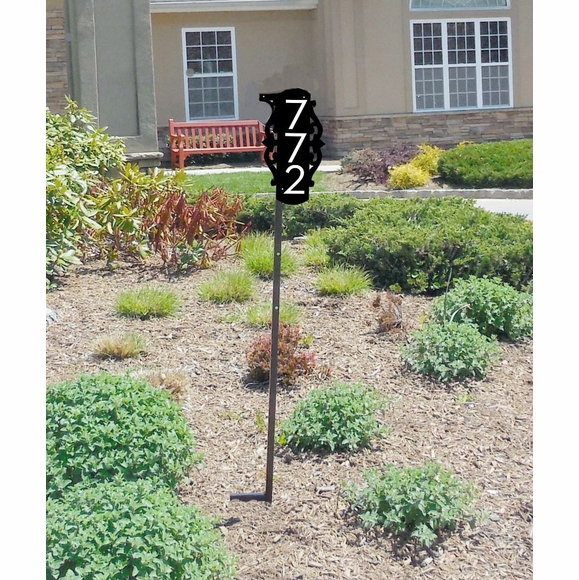 Two Sided Reflective House Number Marker With Long Post