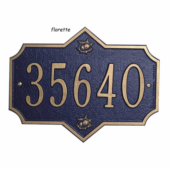 Unique Shape Address Plaque With Decorative Emblems