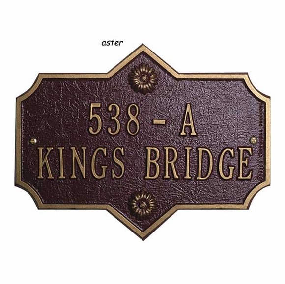 Unique Shape Address Plaque With Decorative Emblems
