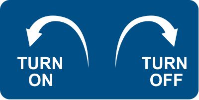 Faucet Valve ON-OFF Turn Direction Reminder Sign