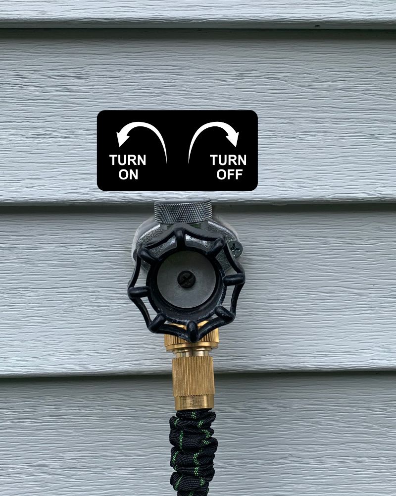 Faucet Valve ON-OFF Turn Direction Reminder Sign