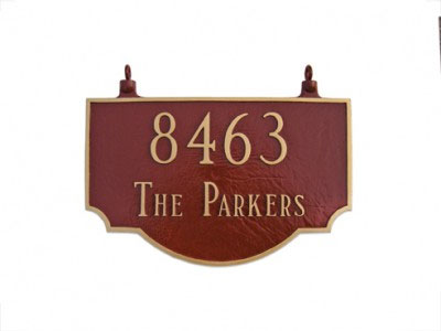 Two Sided Hanging Address Sign - Upside Down Double Sided Arch Address ...