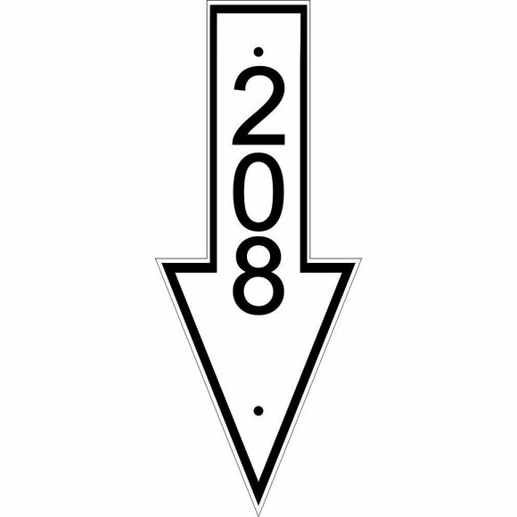 Vertical Arrow Address Sign - Custom Reflective House Number Plaque