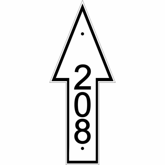 Vertical Arrow Address Sign - Custom Reflective House Number Plaque