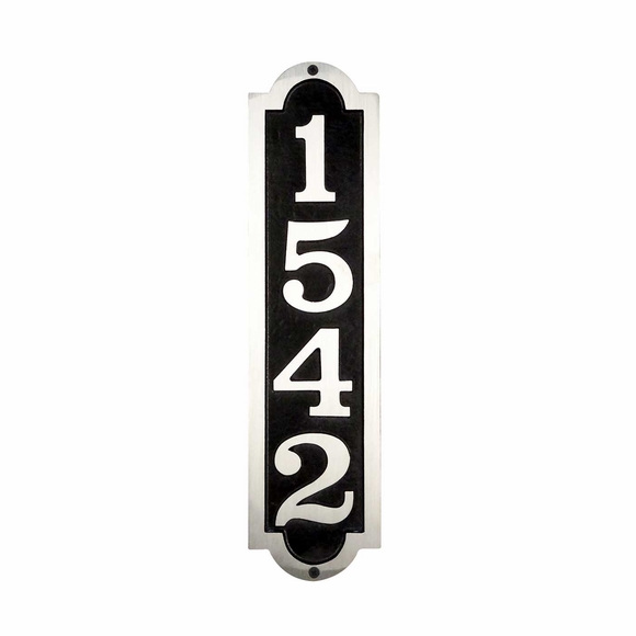 Vertical House Number Sign - Cast Aluminum Metal