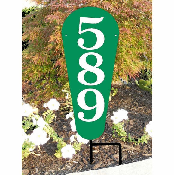 Vertical House Number Sign With Large Numbers - Wall Mount or Optional ...