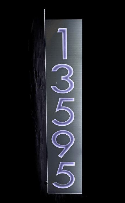 Vertical LED Lighted Address Sign for Wall, Post, or Mailbox - Choose ...
