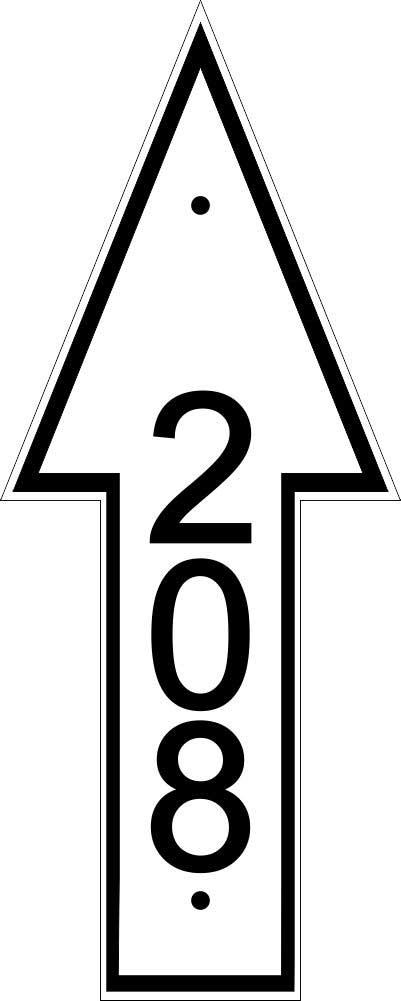 Vertical Arrow Address Sign - Custom Reflective House Number Plaque