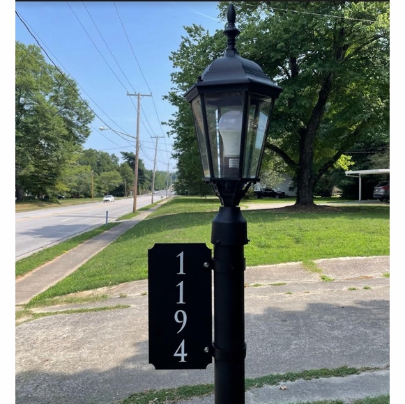 Vertical Two Sided Reflective Address Sign With Pole Mounting Brackets