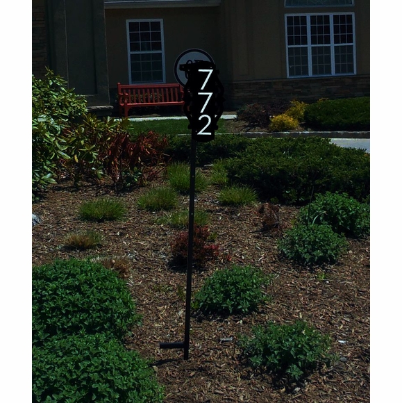 Two Sided Reflective House Number Marker With Long Post