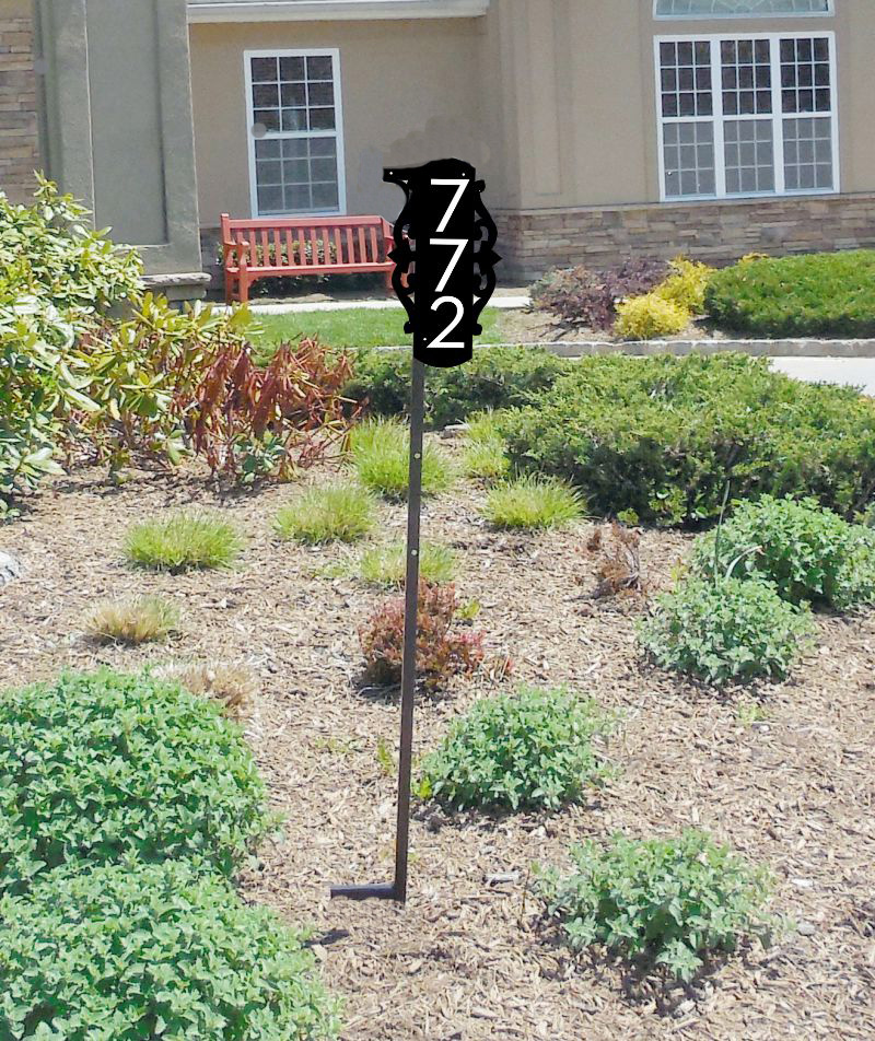 Two Sided Reflective House Number Marker With Long Post