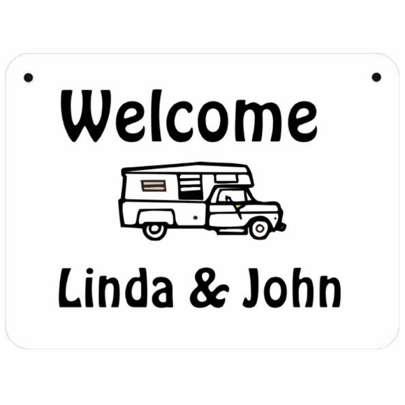 Welcome Sign For RV or Camper Personalized With Name, Lot Number, or ...