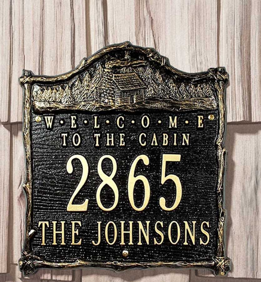 Welcome to the Cabin Address Sign