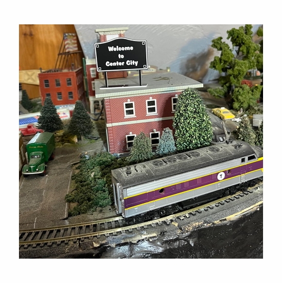 Welcome To Town Model Train Sign Scenery