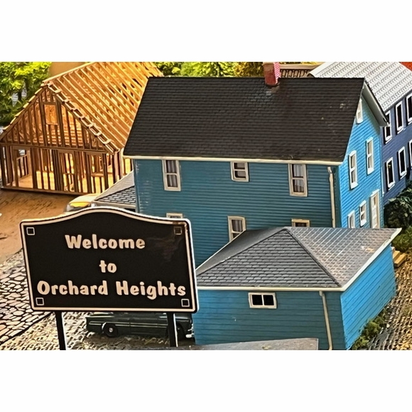 Welcome To Town Model Train Sign Scenery