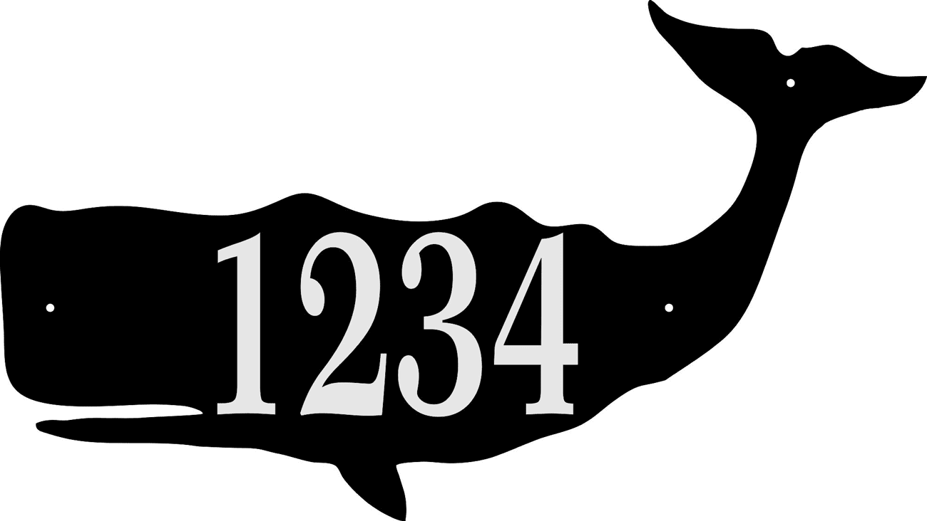 Reflective Whale Address Sign