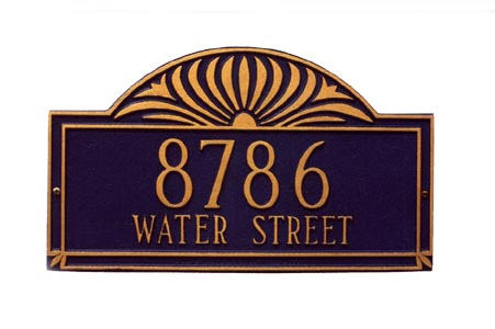 Lawn Address Marker With Sun Rays - Decorative House Number Sign