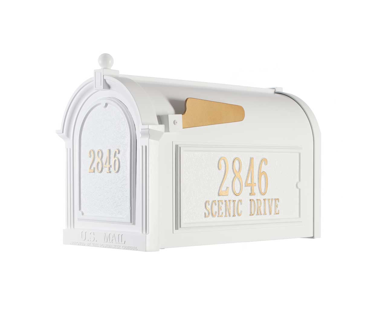 Mailbox Personalized With House Number Address on Sides and Front