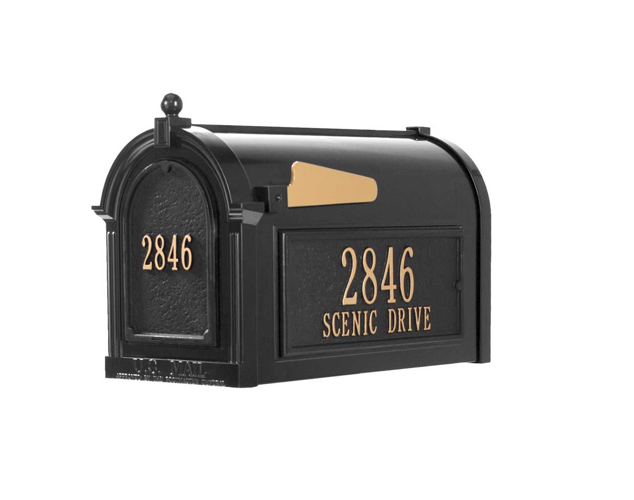 Mailbox Personalized With House Number Address on Sides and Front