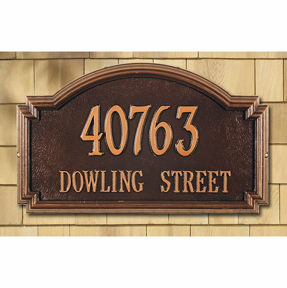 Estate Size Address Plaque - For Wall or Lawn Mount - Choose Your Color